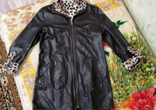 Новая кожаная куртка (френч), натуральная кожа, дв
