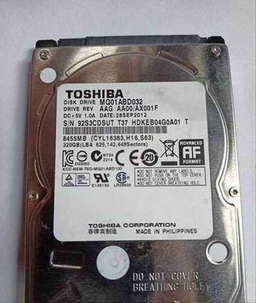 Жесткий диск Toshiba 320 Гб MQ01ABD032