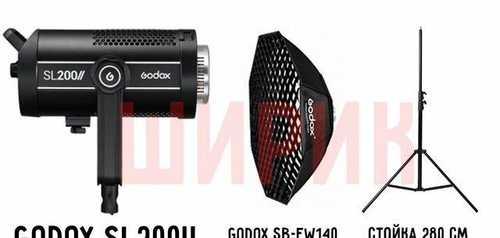 Godox sl200ii + Godox sbfw140 + стойка 280 см