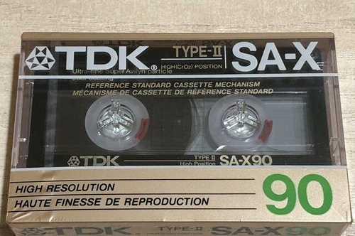 Аудиокассета TDK SA-X 90 (Made in Japan) 1987
