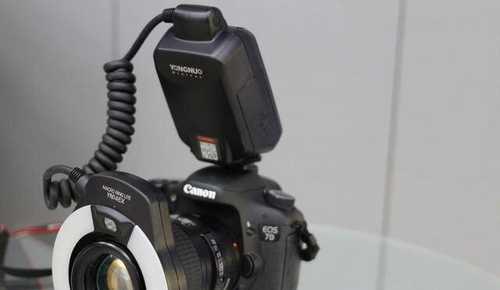 Комплект стомат. Canon 7D +100mm/2.8 USM+вспышка