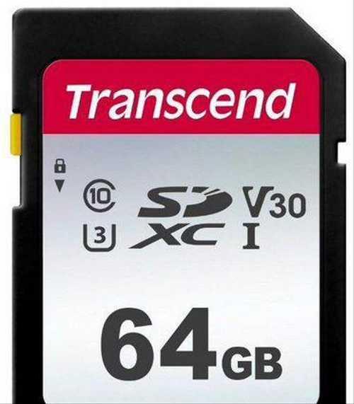 Карта памяти / TS64gsdc300S / Transcend 64GB sdxc