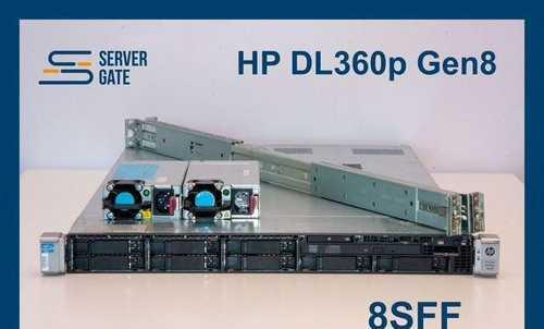 Сервер HP DL360p Gen8 8SFF 2x E5-2640v2 64GB
