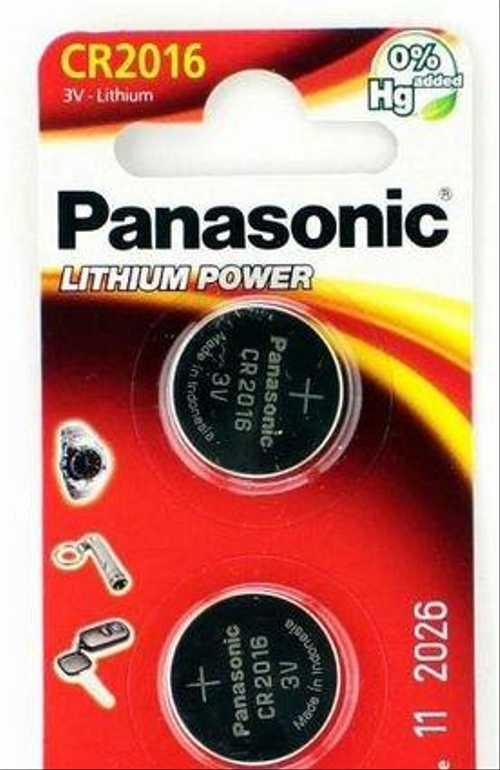 Батарейка литиевая Panasonic CR2016, CR2016BL2 (3V