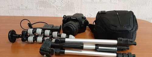 Фотоаппарат sony alpha 58 и два штатива