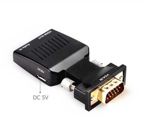 Конвертер с аудио адаптером VGA штекер hdmi