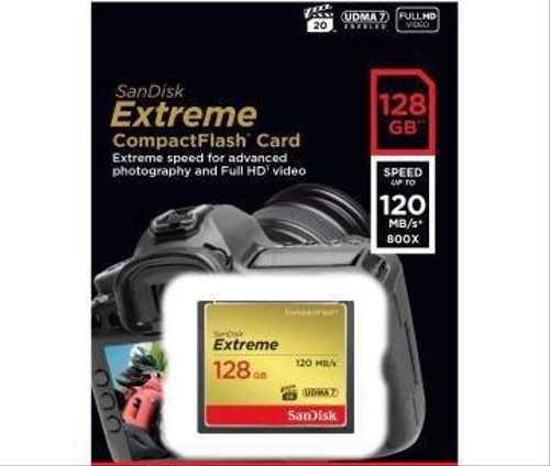 Карта памяти CF SanDisk Extreme 128GB 120 Mb/s
