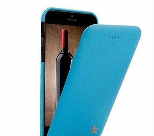 Кожаный чехол Jisoncase для iPhone 6 4.7 голубой