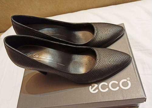 Туфли чёрные "Ecco", новые, 40 разм., нат.кожа