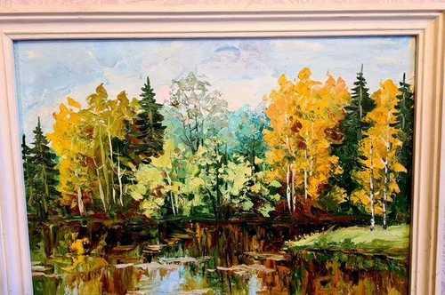 Картина "Осенний пруд"