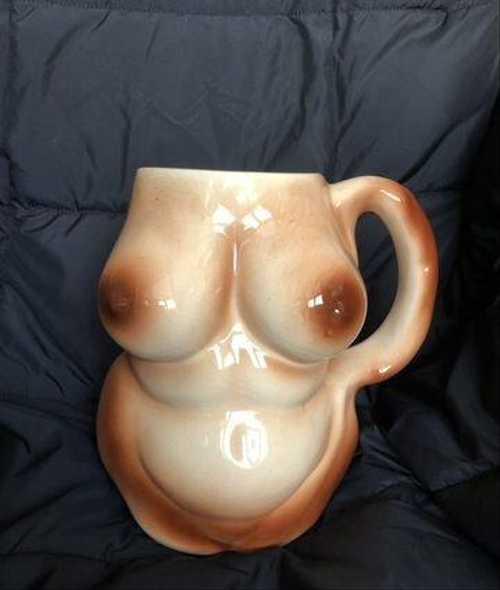 Пивная кружка, ваза, кашпо женское тело грудь