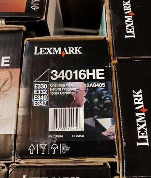 Новый оригинальный картридж Lexmark 34016HE