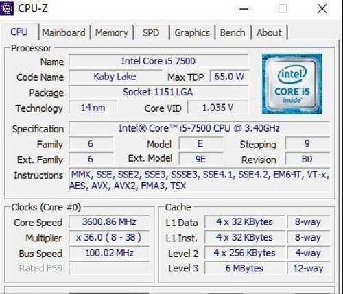 Intel core i5 7500 / asrock b250m pro4