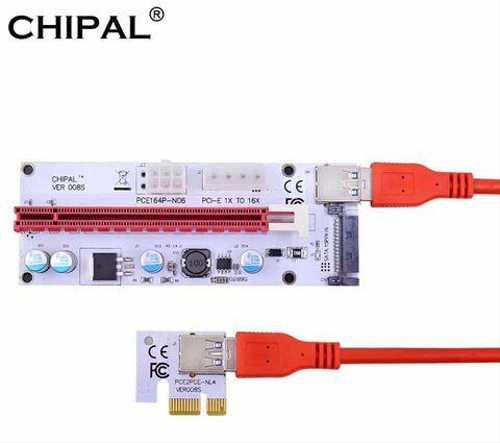 Райзер 008s SATA, molex, 6 pin