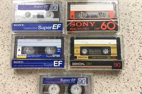 Аудиокассеты Sony Super EF 90 Denon 5шт Один лот