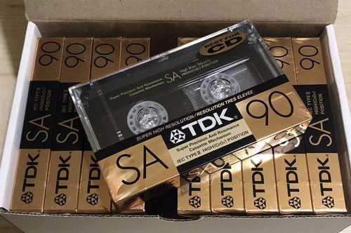 Аудиокассеты TDK SA90 1989 год 10 штук новые