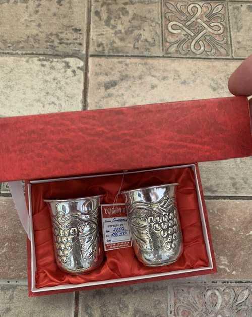 Новый набор серебряных стопок Кубачи