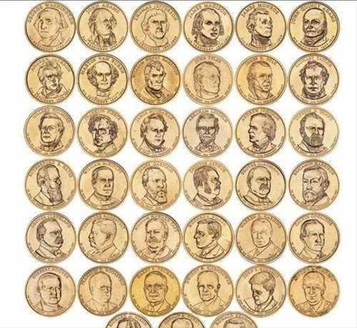 Полный комплект монет президентов США