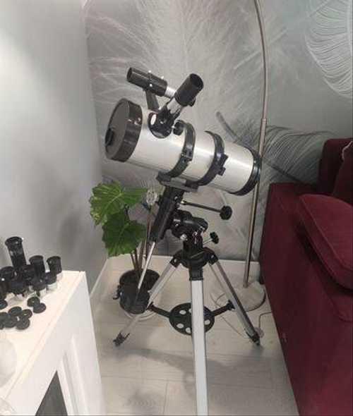 Телескоп рефлектор Veber 1000/114 EQ и аксессуары