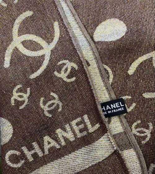Теплый палантин chanel кашемир/шелк