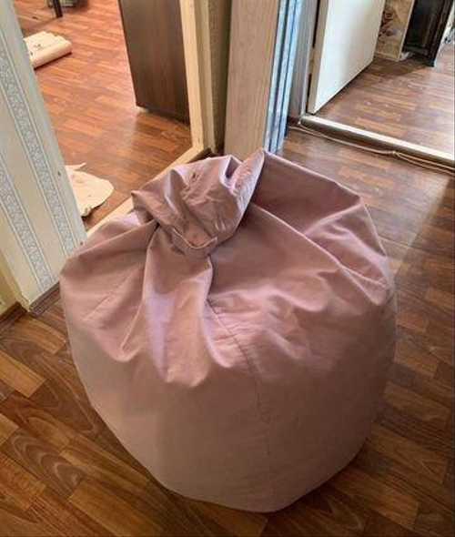 Кресло мешок бинбег велюр розовый