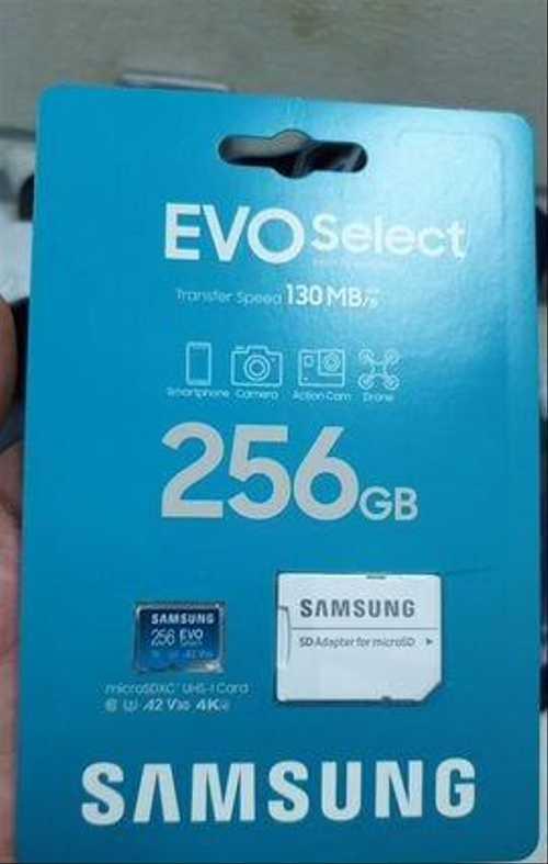 Карта памяти Samsung EVO Select 256Gb