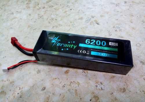 Новый аккумулятор 2S 7.4V 6200mAh 40C