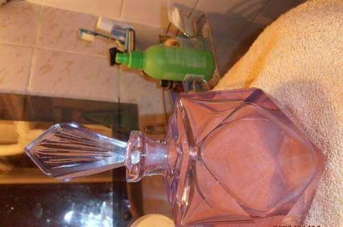 Старинный парфюмерный Флакон цветной хрусталь