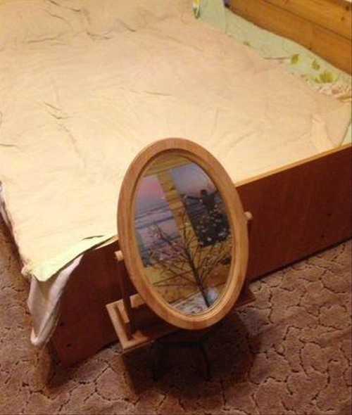 Зеркало настольное поворотное деревянное