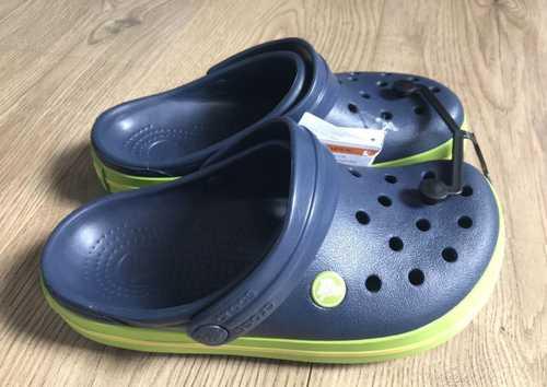 Crocs новые сабо Navy/Green Lime W6/35-36