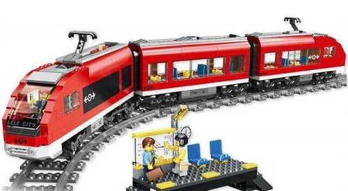 Lego city пассажирский поезд 7938