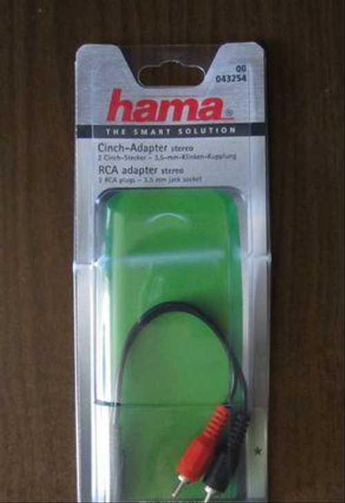 Аудио адаптер hama 2хrca (m) - Jack 3.5 (f)