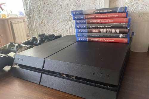 PS4 500gb (джойстики,зарядка,игры)