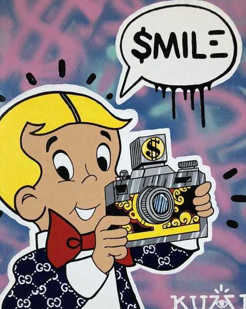 Smile one не работает. Картина Richie Rich. Rich smile.