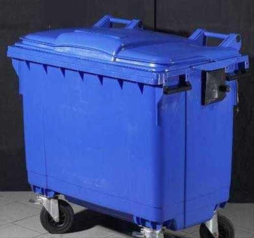 Мусорный контейнер 0.7 м3 синий цвет с крышкой
