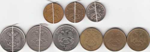 Браки монет. 5коп,50коп,5руб,10руб