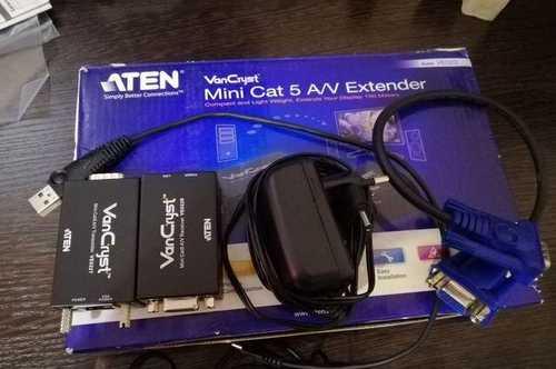 Удлинитель сигнала vga "Mini cat 5 AV Extender"