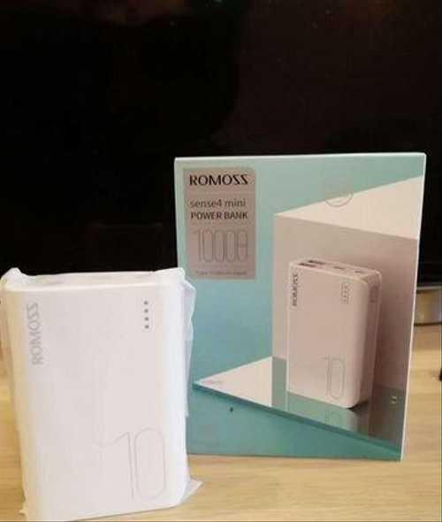 Power bank новый 10000 mAh Romoss mini sense4
