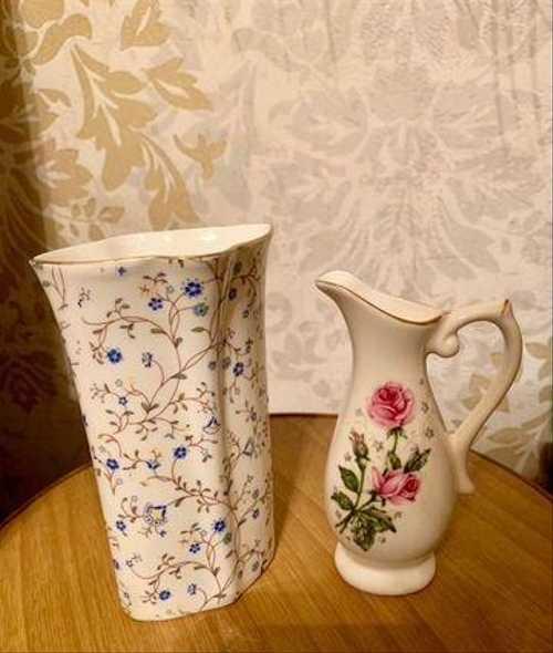 Костяной фарфор (вазочка и салфетница)