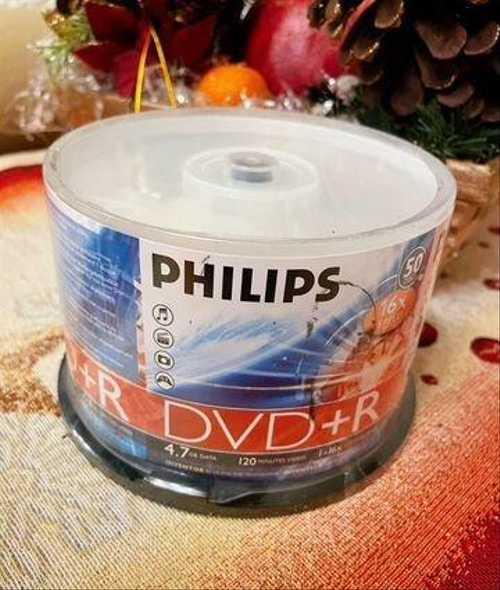 Болванка Диски Philips DVD+R 50 шт