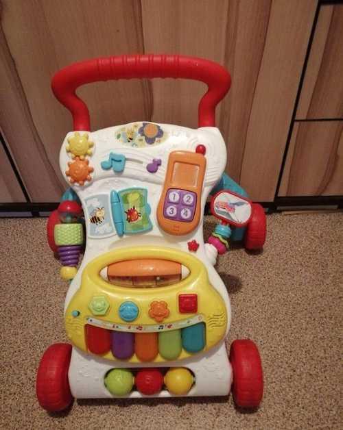 Ходунки каталка игровой центр 2 в 1 baby go со све