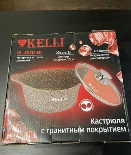 Kelli / Кастрюля Kelli KL-4070-20 / 3л с гранитным