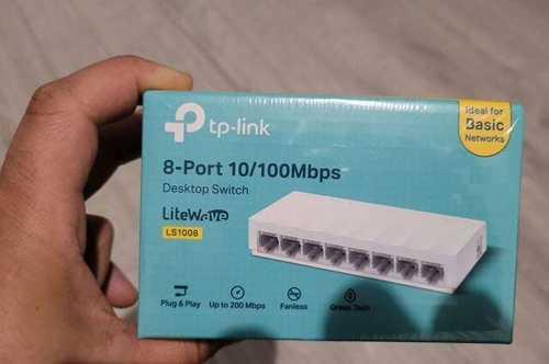 Коммутатор сетевой Tp-link (хаб) 8-порт. новый