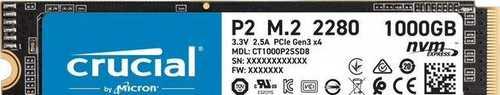 SSD накопитель NVMe PCIe M.2 Сrucial P2 1 TB, 2 TB