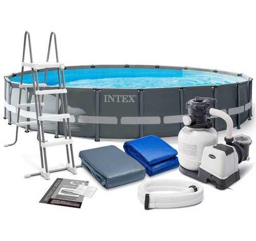 Каркасный бассейн Intex 610х122 см+4 аксесс. 26334