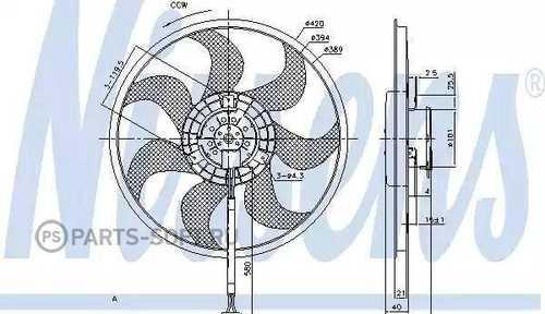 Nissens 85805 Вентилятор радиатора VAG multivan/transporter 1.9TDI 03-09