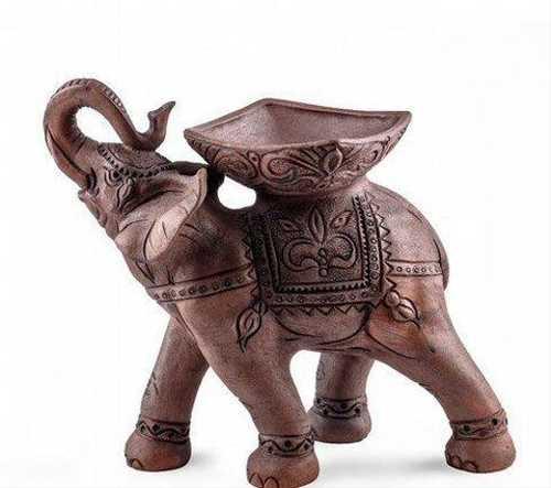 Глиняная статуэтка слона ручной работы