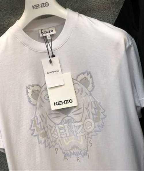 Kenzо футболка оверсайз с аппликацией Tiger белый