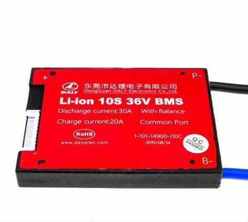 Плата контроля BMS Li-ion 10S 36V 30A