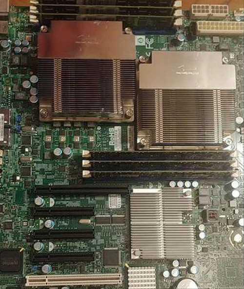 Виктору Supermicro x8 2 проца, 2 радиатора, 12гб